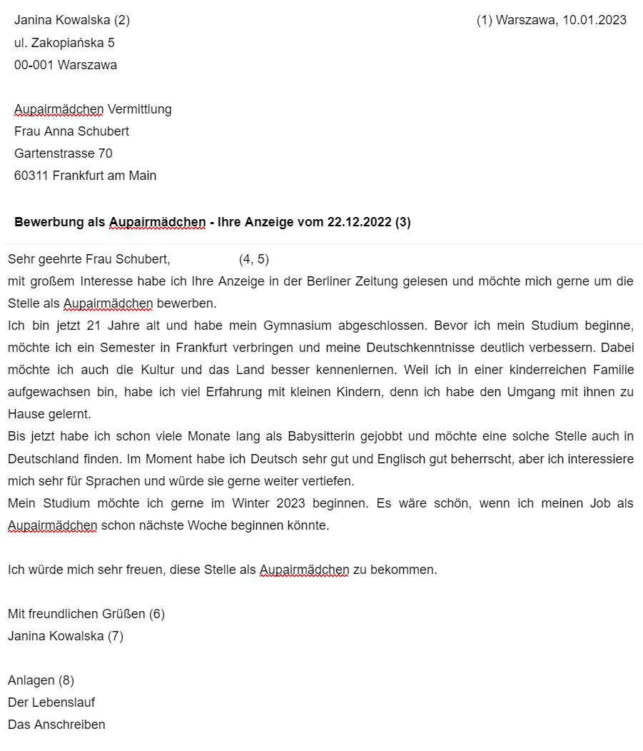 [AKTUALIZACJA 2023] List formalny po niemiecku